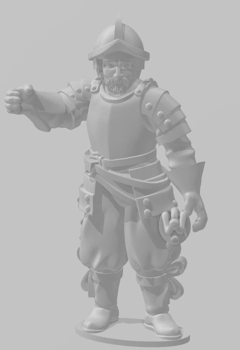 30yrs War Full Armored Pike man Helm 1 by D and A Minis - Wargaming3D