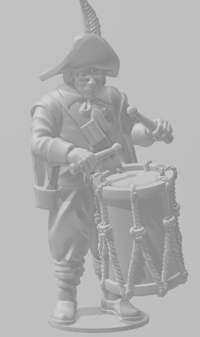 Thirty Years War Drummer Head 2 by D and A Minis - Wargaming3D