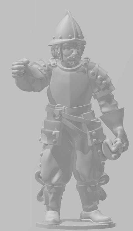 30yrs War Full Armored Pike man Helm 3 by D and A Minis - Wargaming3D