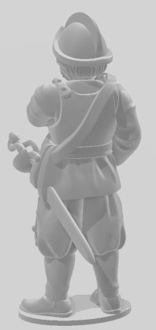 30yrs War Armored Pike man Helm 1 by D and A Minis - Wargaming3D