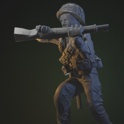 US Infantry, Garand Rifle Butt Stroke by ALLOY Models - Wargaming3D