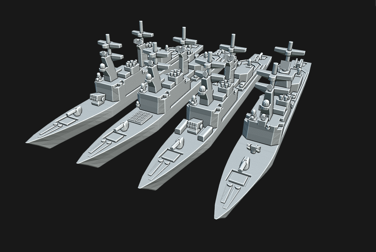 US Spruance and Kidd Class DDGs by Hope for the Best Minis - Wargaming3D
