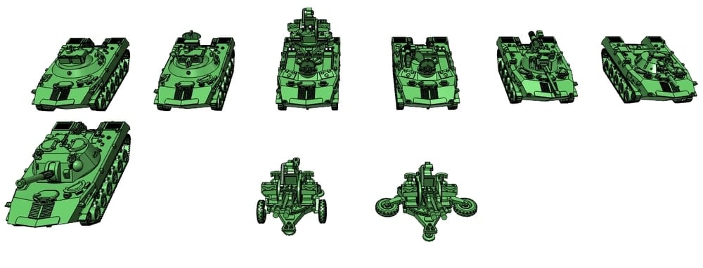 A set of armored vehicles of the USSR Airborne Forces (BMD-1, BMD-2 ...