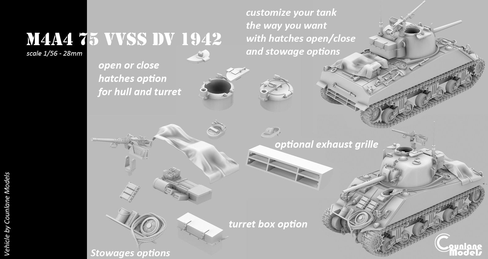 Sherman M4A4 75 VVSS DV by Counlane Models - Wargaming3D