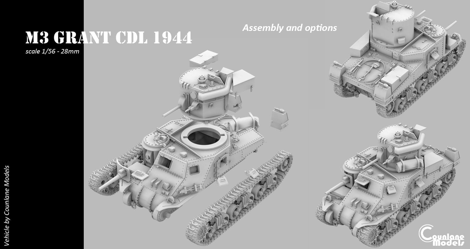 M3 Grant CDL - Canal Defence Light by Counlane Models - Wargaming3D