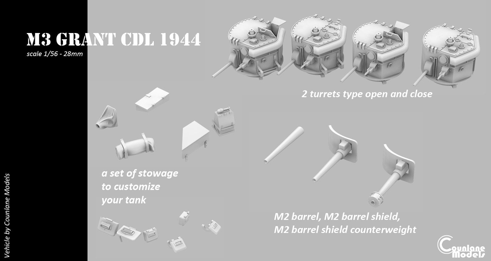 M3 Grant CDL - Canal Defence Light by Counlane Models - Wargaming3D
