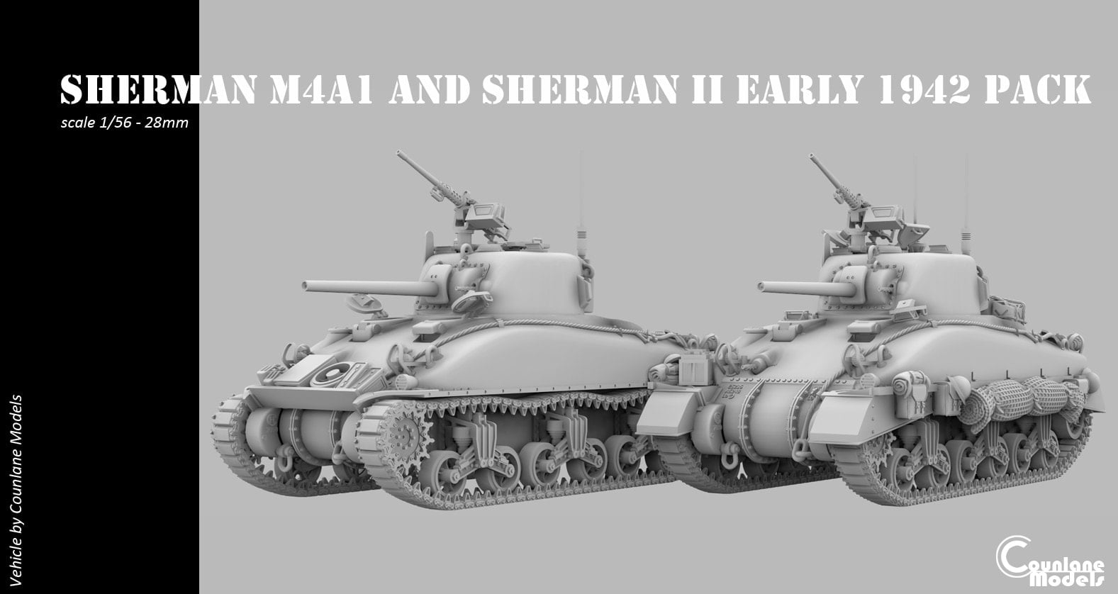 Sherman M4A1 and Sheman II early DV Hull by Counlane Models - Wargaming3D