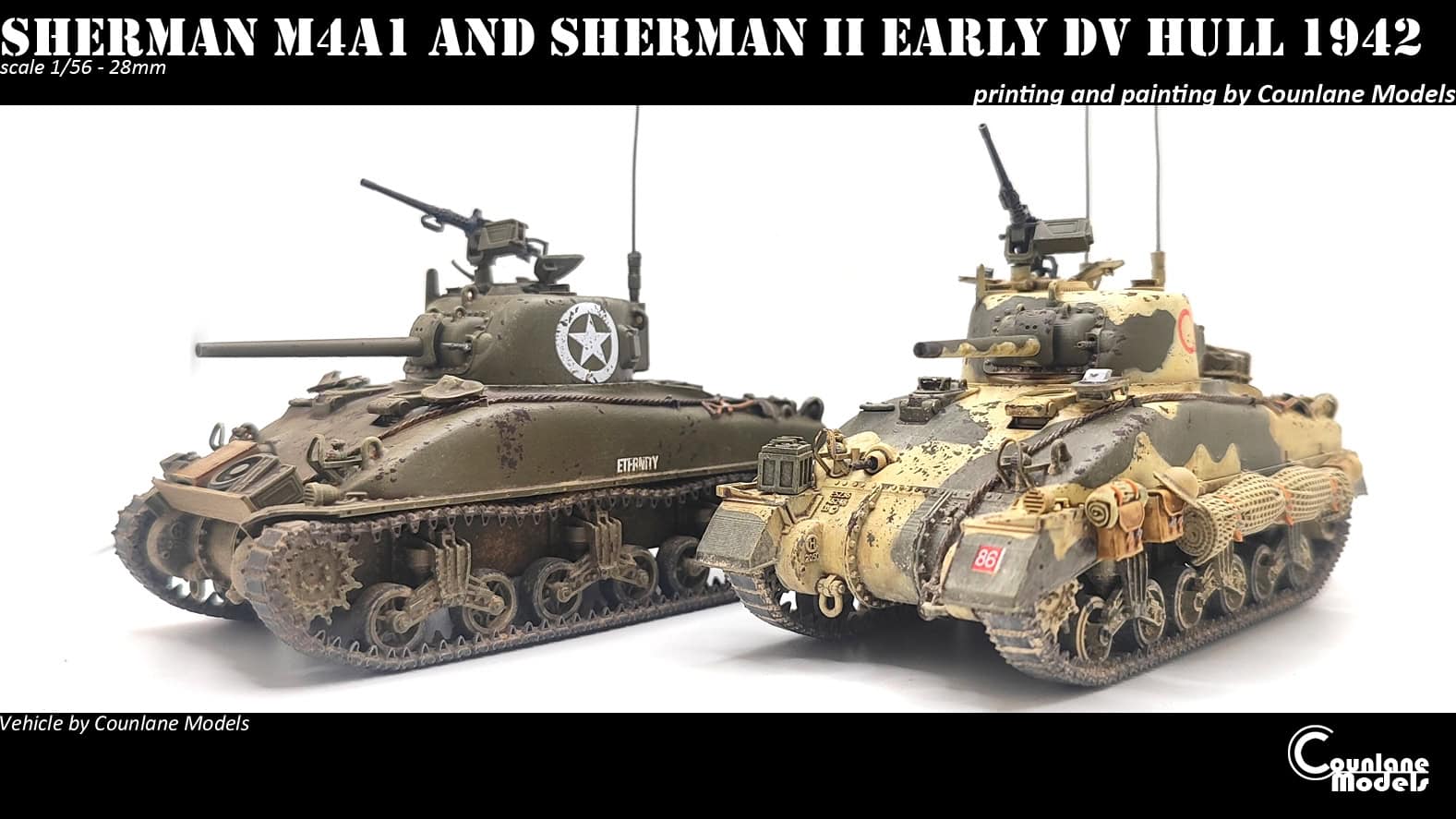 Sherman M4A1 and Sheman II early DV Hull by Counlane Models - Wargaming3D