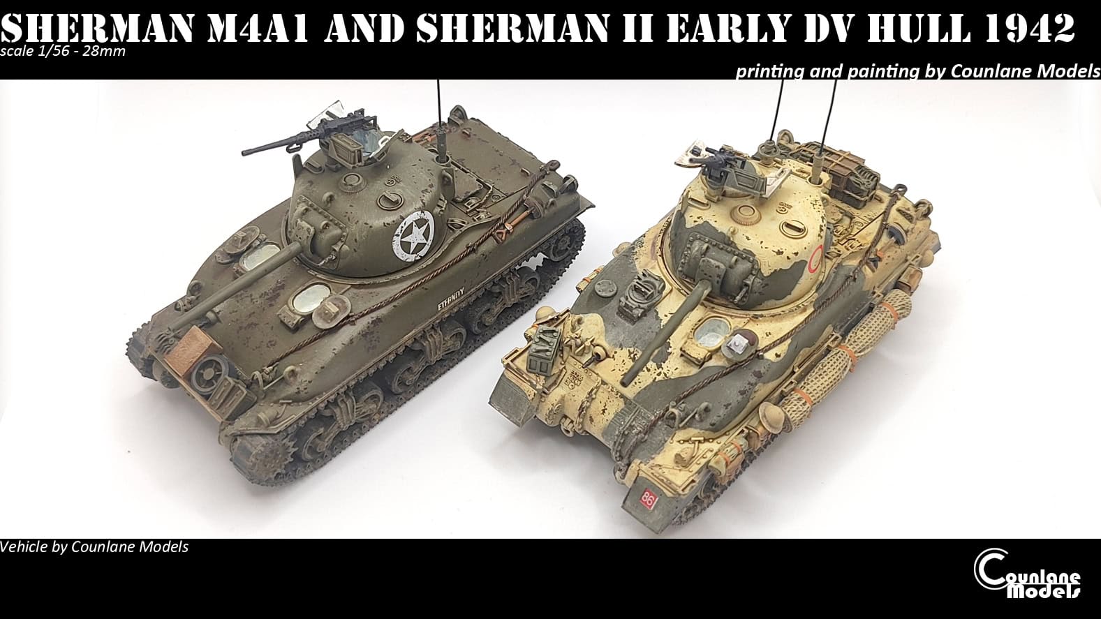 Sherman M4A1 and Sheman II early DV Hull by Counlane Models - Wargaming3D