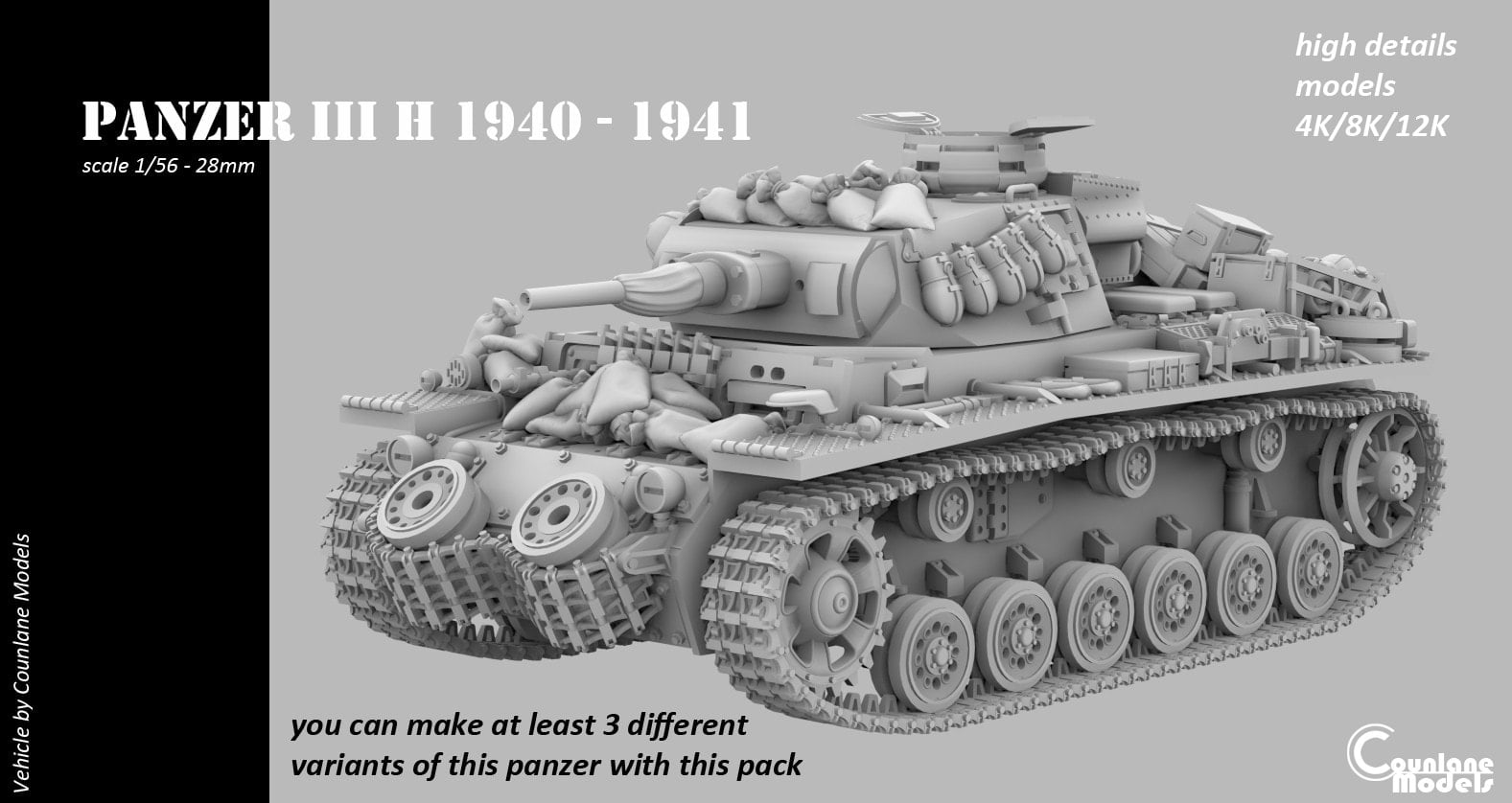 Panzer III H 1940-41 european and DAK by Counlane Models - Wargaming3D