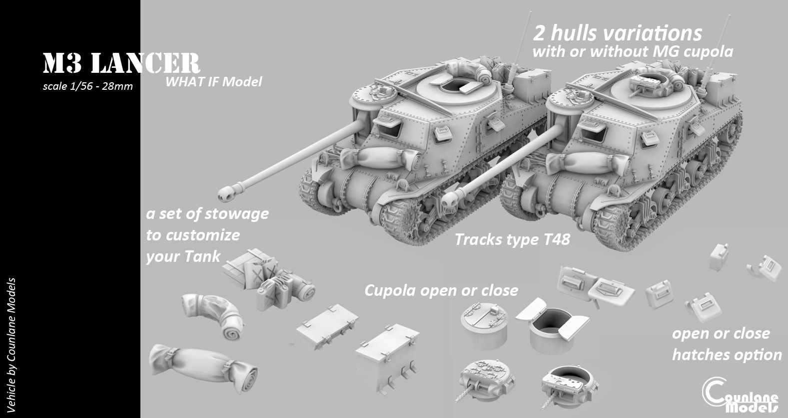 M3 Lancer - experimental tank hunter by Counlane Models - Wargaming3D