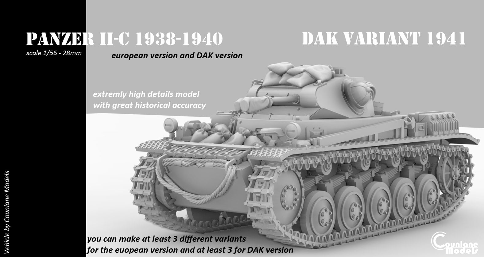Panzer II C 1937-1940 europe and 1941 DAK version by Counlane Models ...