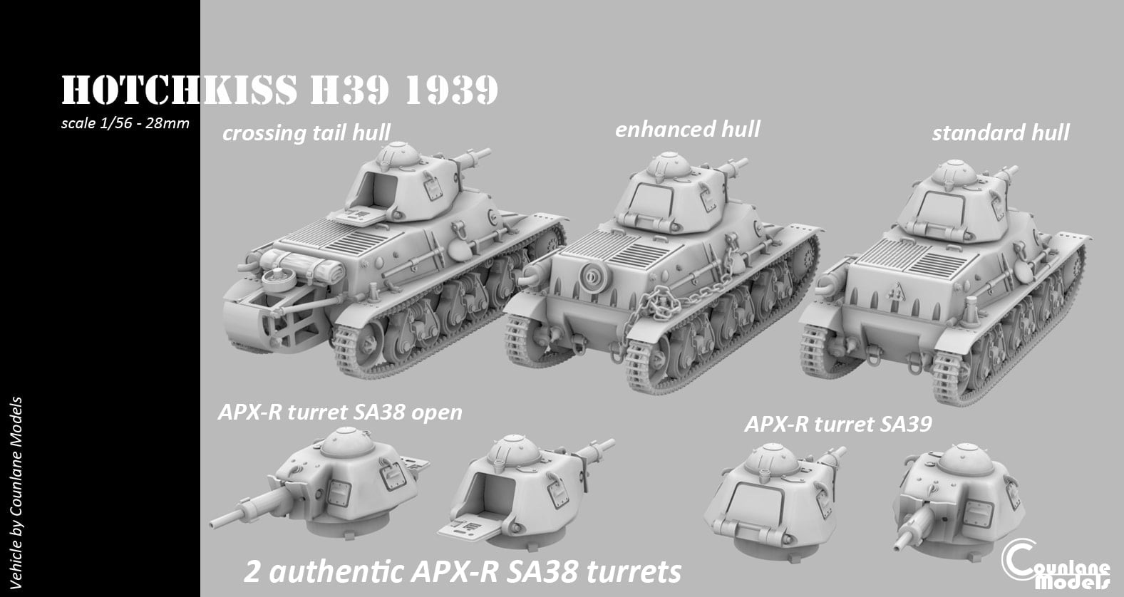Hotchkiss H39, 3 possible variants by Counlane Models - Wargaming3D