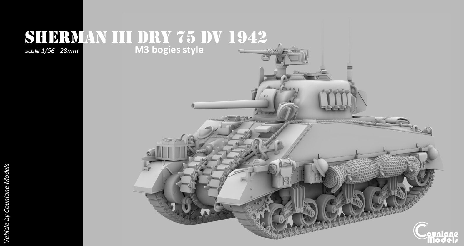 Sherman III DV Hull, M3 bogies style 1942 by Counlane Models - Wargaming3D