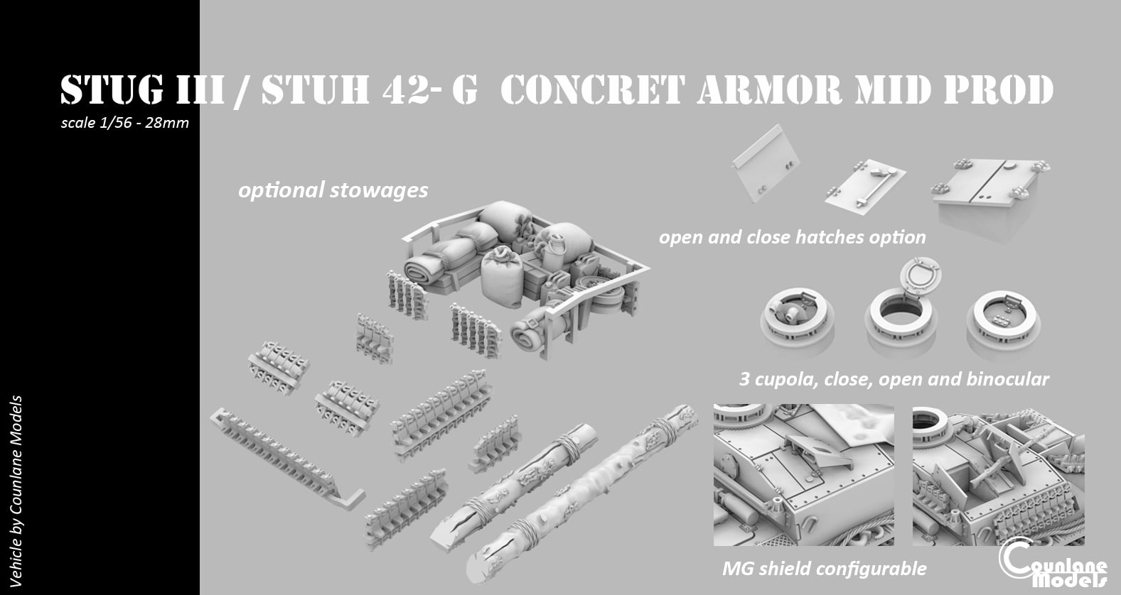 Stug III / Stuh42 G concret armor by Counlane Models - Wargaming3D