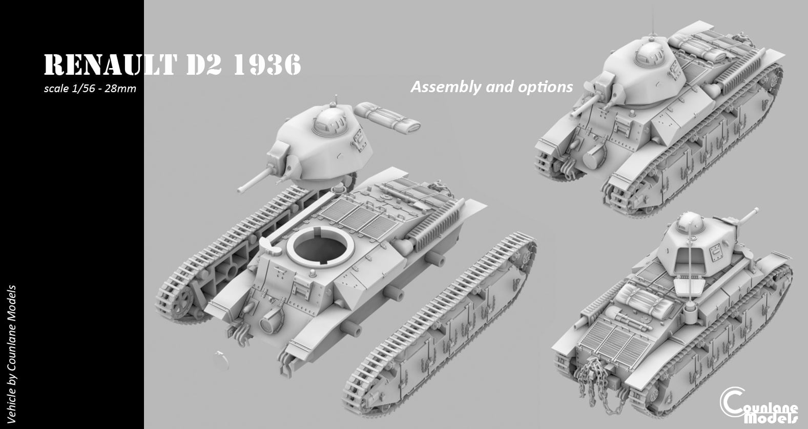 Renault D2 1936 by Counlane Models - Wargaming3D