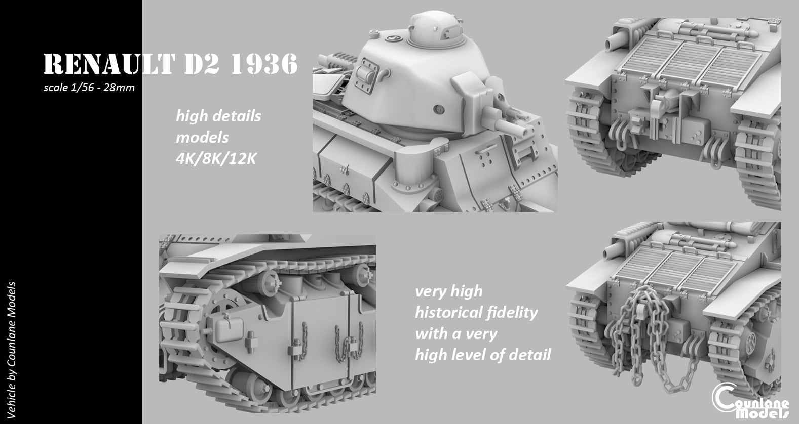 Renault D2 1936 by Counlane Models - Wargaming3D