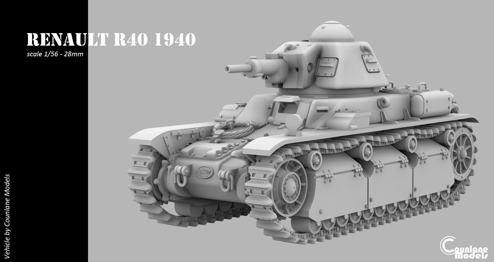 Renault R40 1940 by Counlane Models - Wargaming3D