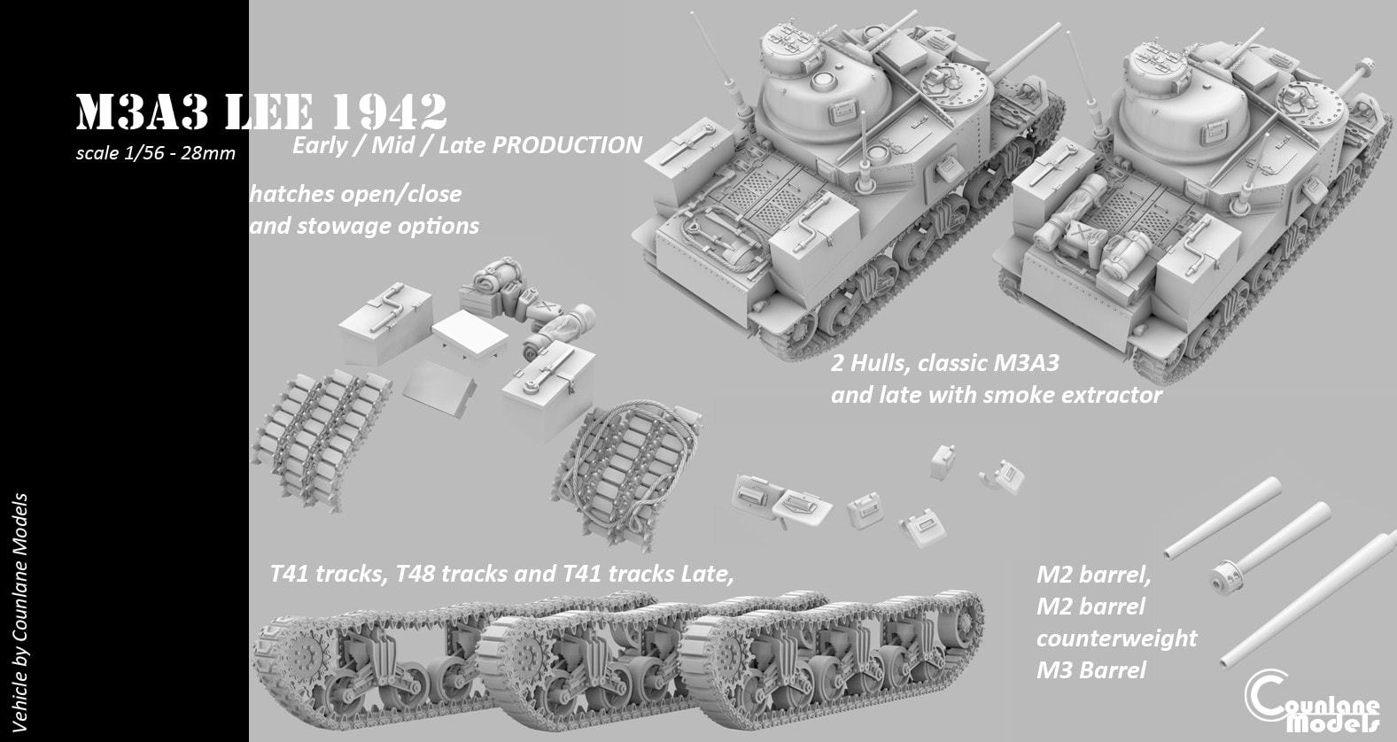 M3A3 Lee early, mid, Late prod by Counlane Models - Wargaming3D
