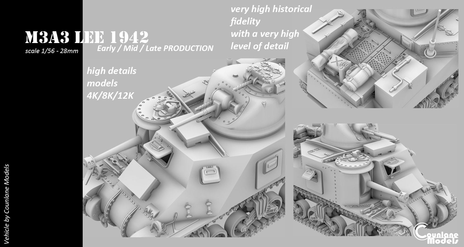 M3A3 Lee early, mid, Late prod by Counlane Models - Wargaming3D