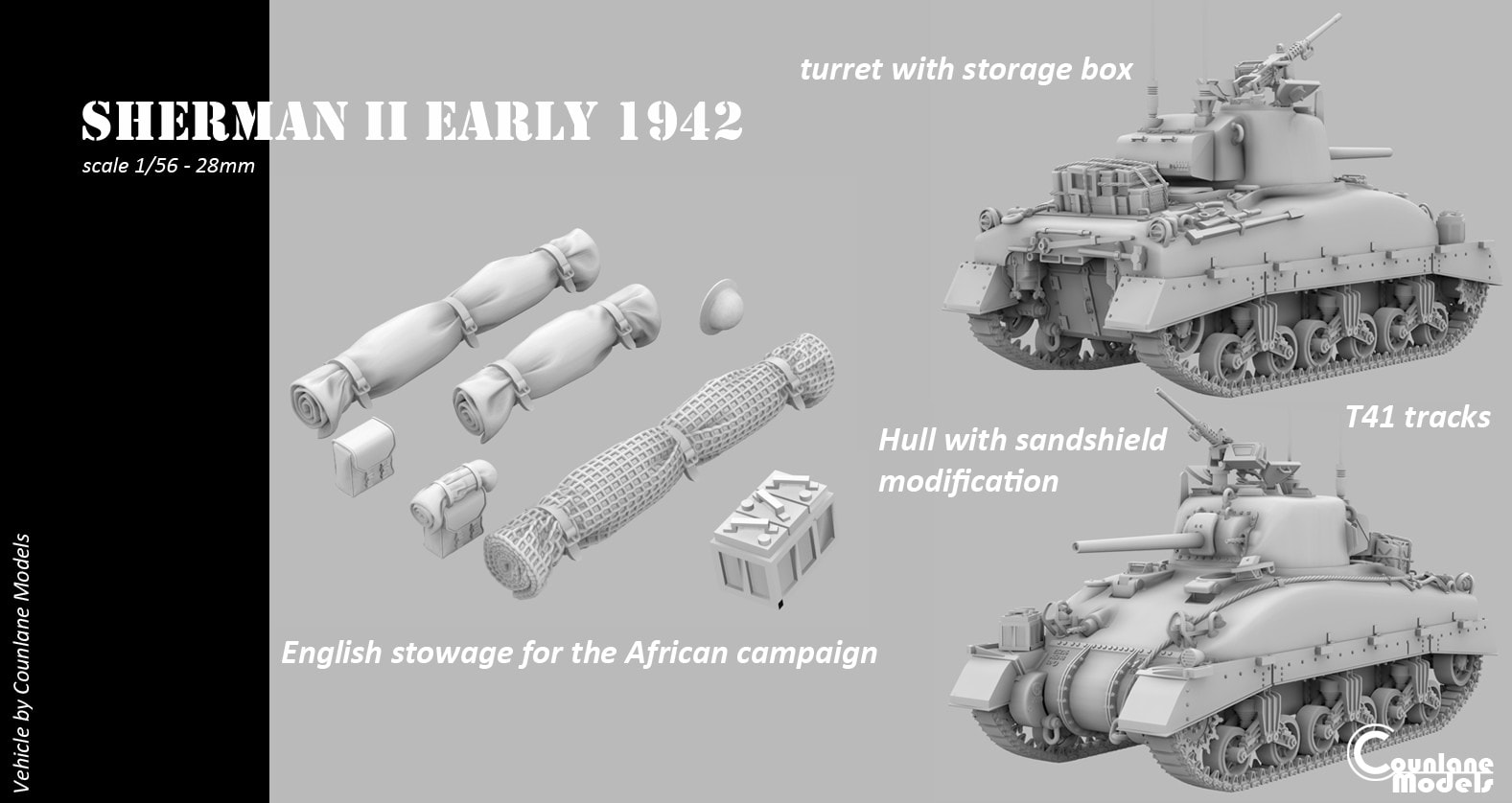 Sherman II early DV Hull 1942 by Counlane Models - Wargaming3D