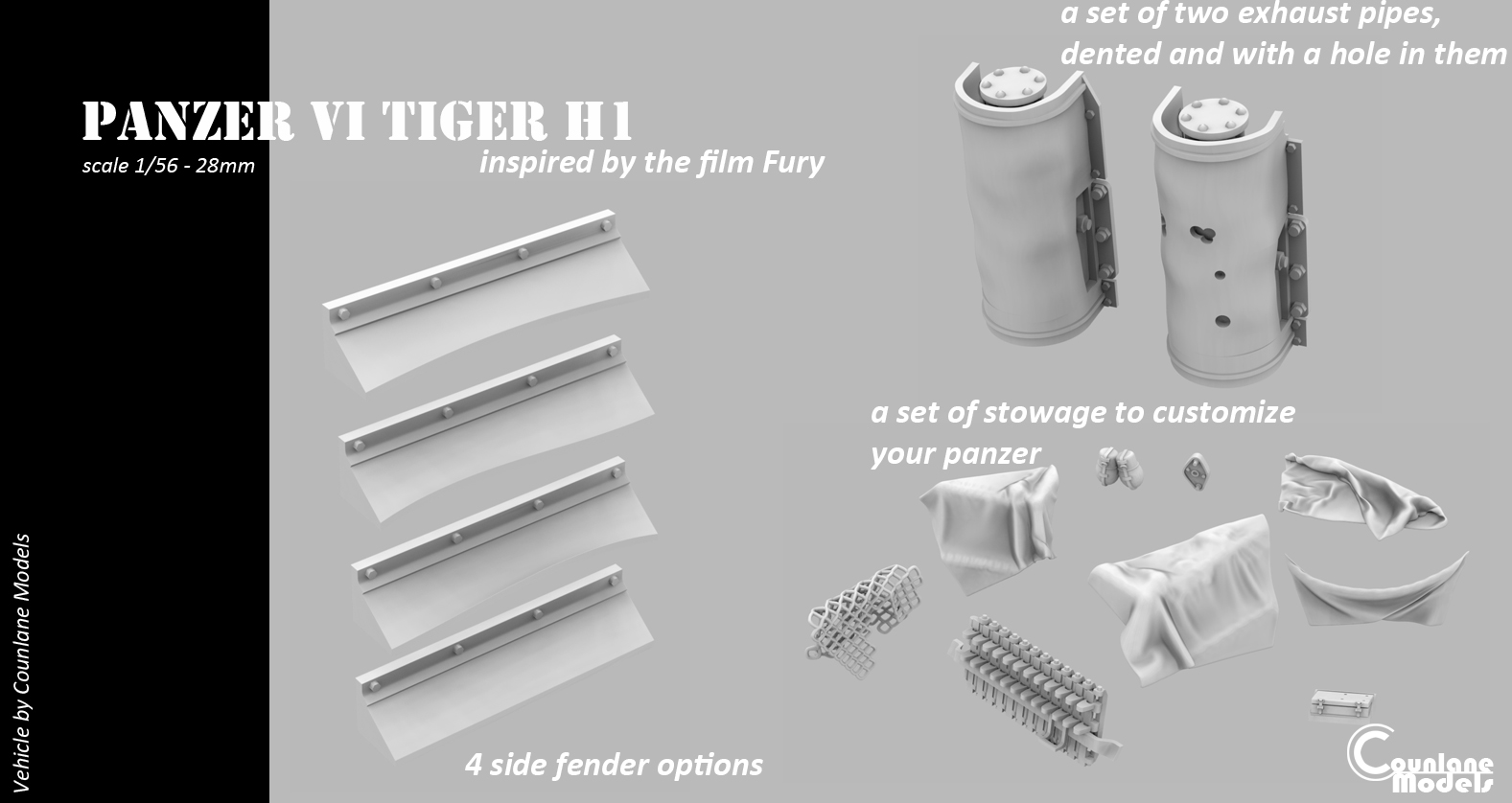 Tiger 1 H1 "Fury" by Counlane Models - Wargaming3D