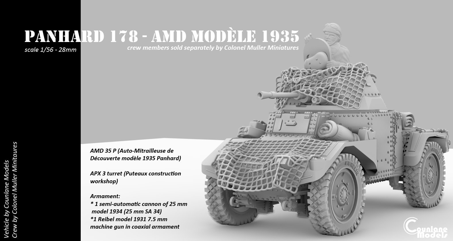 AMD-35 Panhard 178 SCOUT by Counlane Models - Wargaming3D