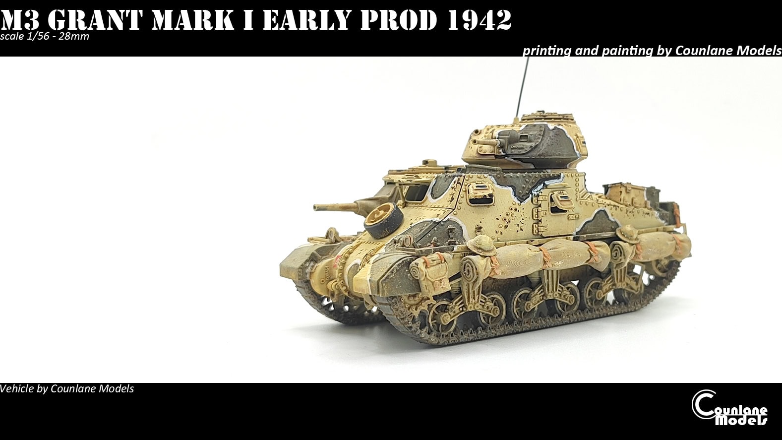 M3 Grant mark I early prod 1942 by Counlane Models - Wargaming3D