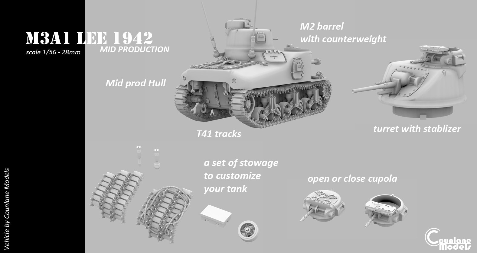 M3A1 Lee Mid Production by Counlane Models - Wargaming3D