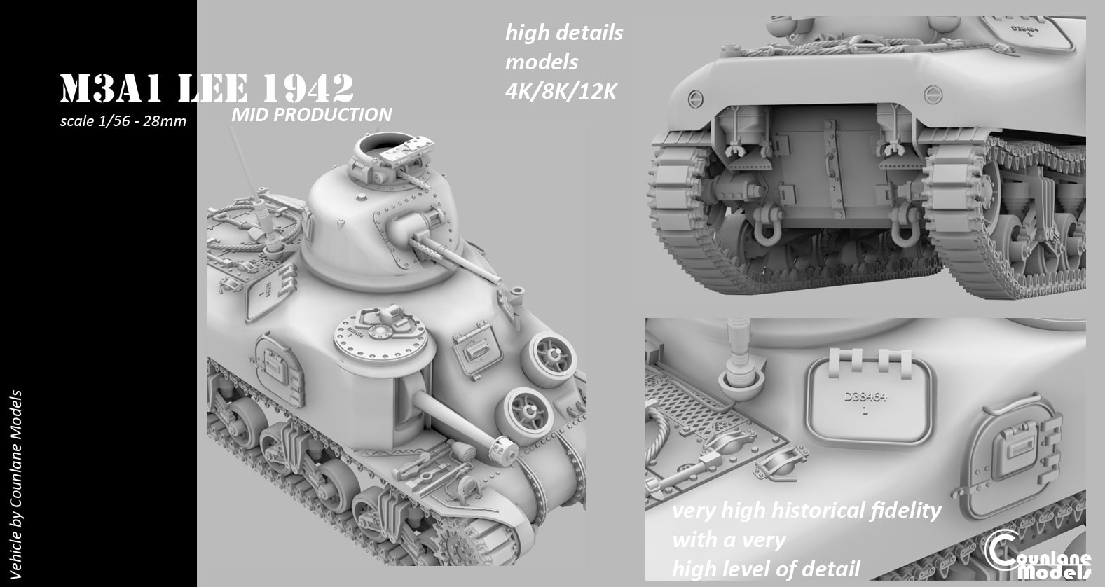 M3A1 Lee Mid Production by Counlane Models - Wargaming3D