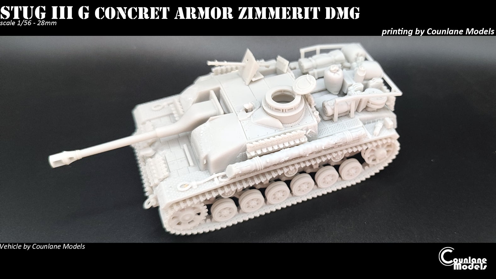 Stug III / stuh 42 G concret armor zimmerit damaged by Counlane Models ...