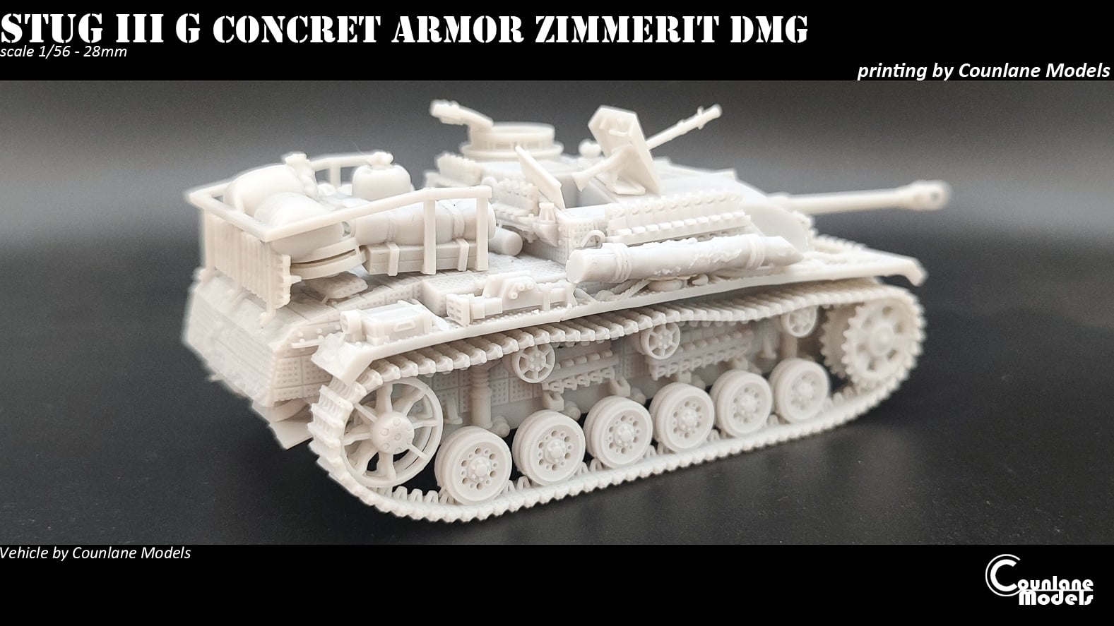Stug III / stuh 42 G concret armor zimmerit damaged by Counlane Models ...