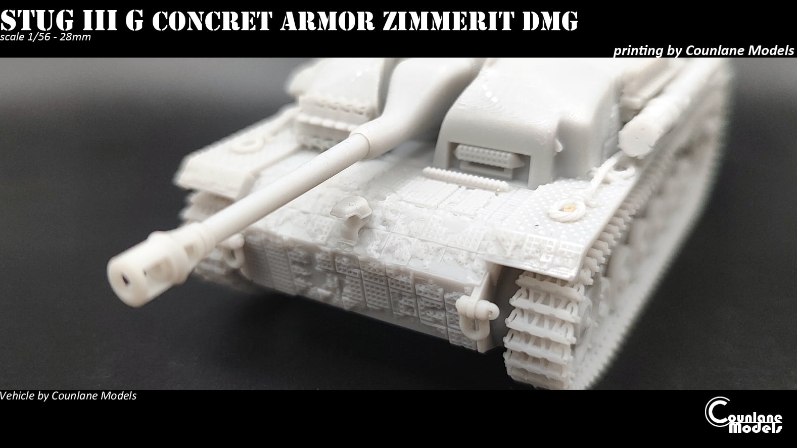 Stug III / stuh 42 G concret armor zimmerit damaged by Counlane Models ...