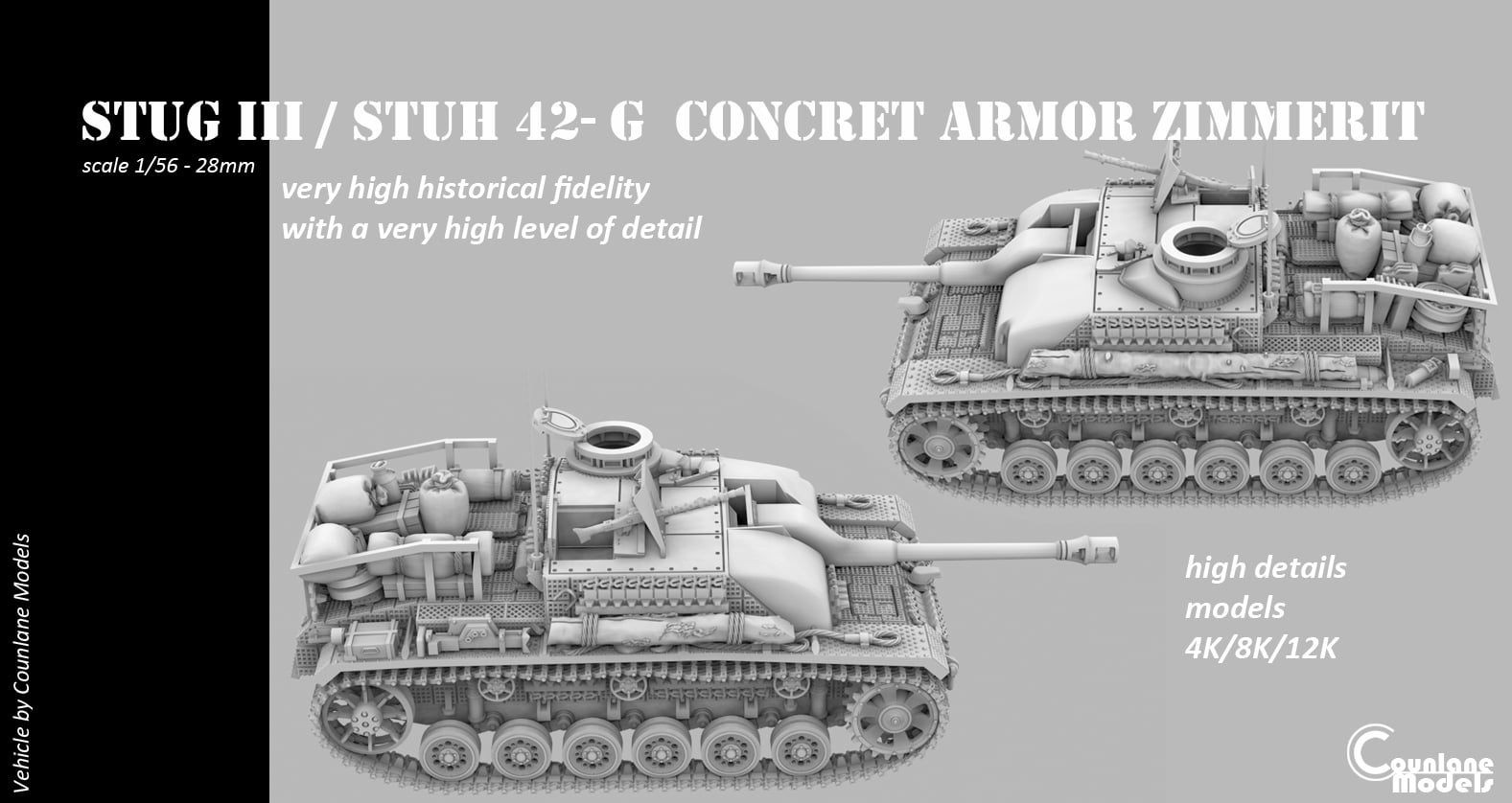 Stug III / Stuh42 G concret armor by Counlane Models - Wargaming3D