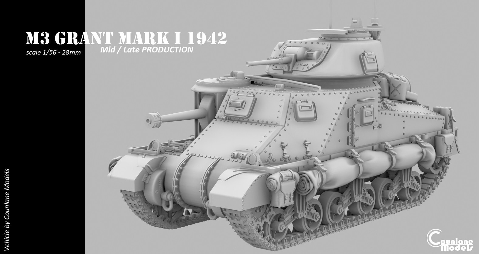 M3 Grant mark I mid/late prod 1942 by Counlane Models - Wargaming3D