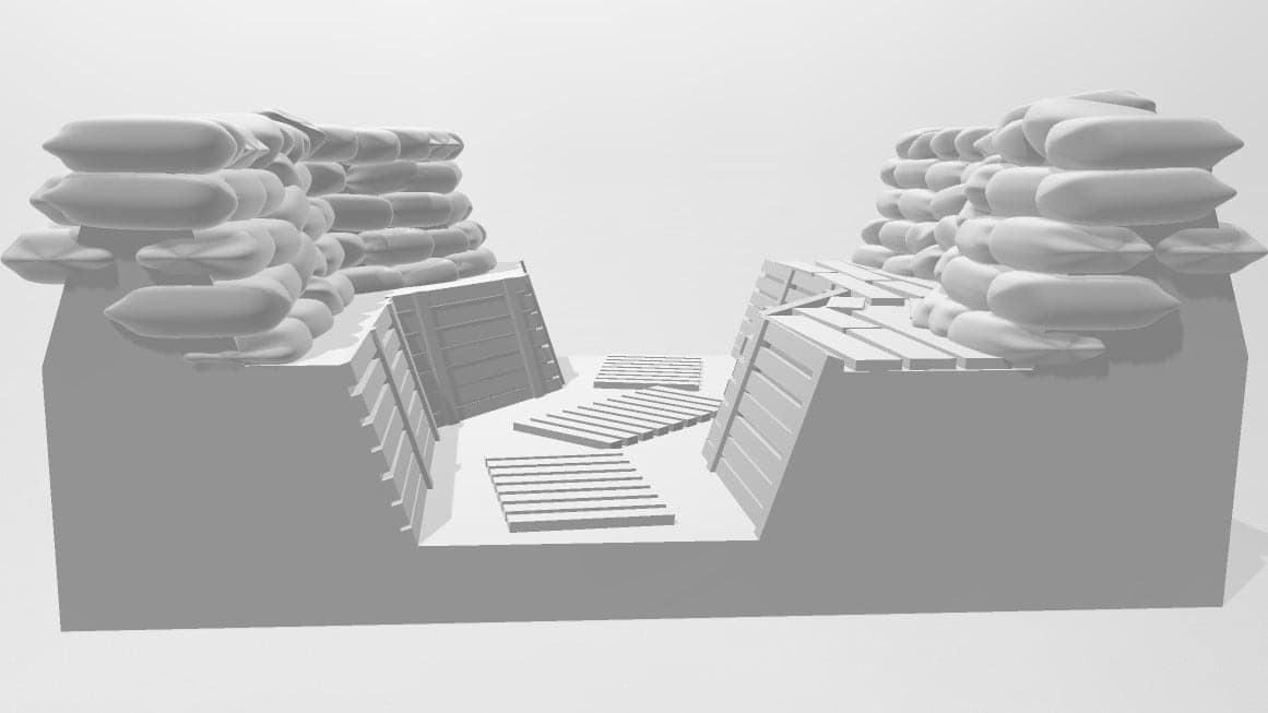 Great War Straight Trench with large jog left by 18Charlie - Wargaming3D