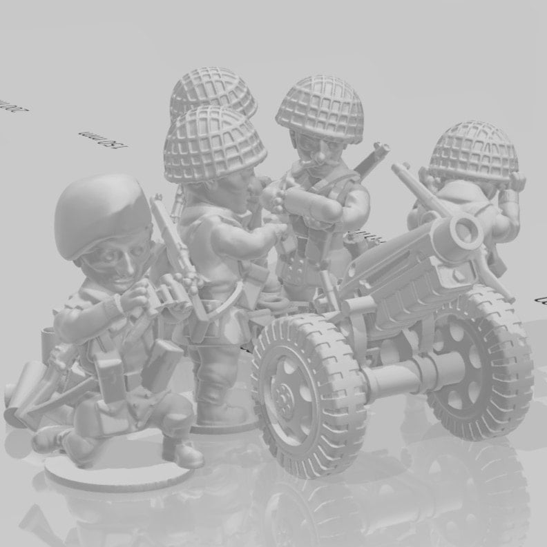 ToonKrieg 75mm Pack Howitzer with Para crew by 18Charlie - Wargaming3D