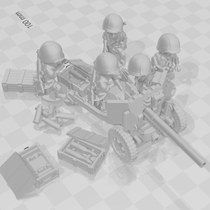ToonKrieg M1 57mm Anti-Tank Gun USMC crew by 18Charlie - Wargaming3D