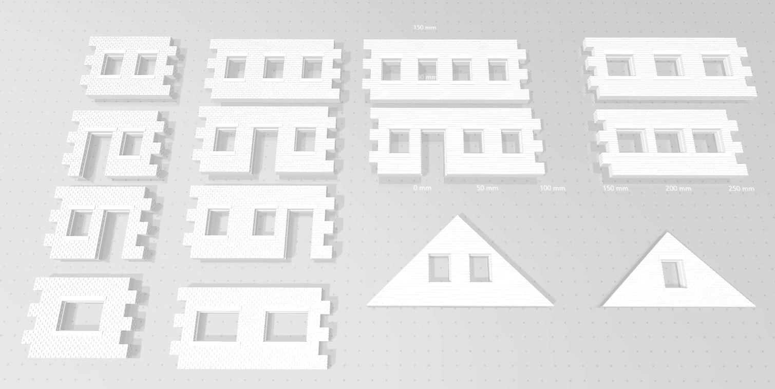 STL Building Creator Set #3 Rectangular Windows by 18Charlie - Wargaming3D