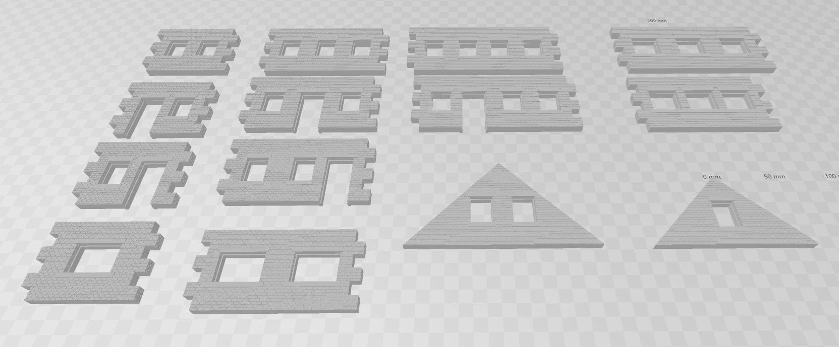 STL Building Creator Set #3 Rectangular Windows by 18Charlie - MiniHoarder