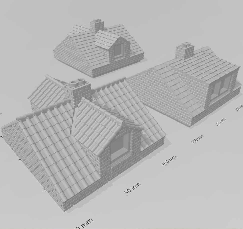 ToonTown Row House roof options by 18Charlie - MiniHoarder