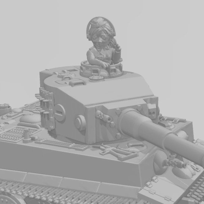 ToonKrieg Female Tiger Tank crew by 18Charlie - Wargaming3D