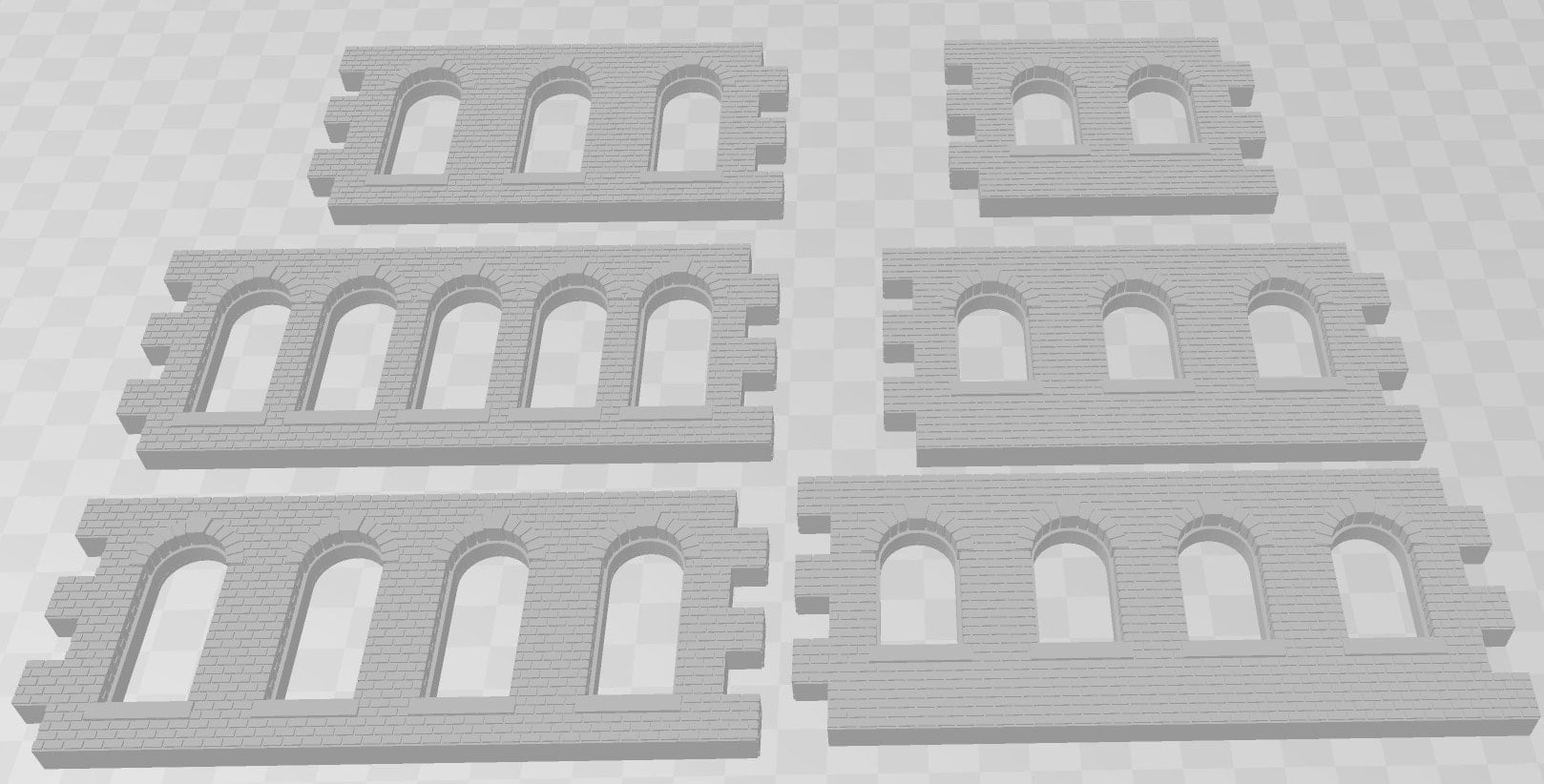 STL Building Creator Set #2 Arched Windows by 18Charlie - MiniHoarder