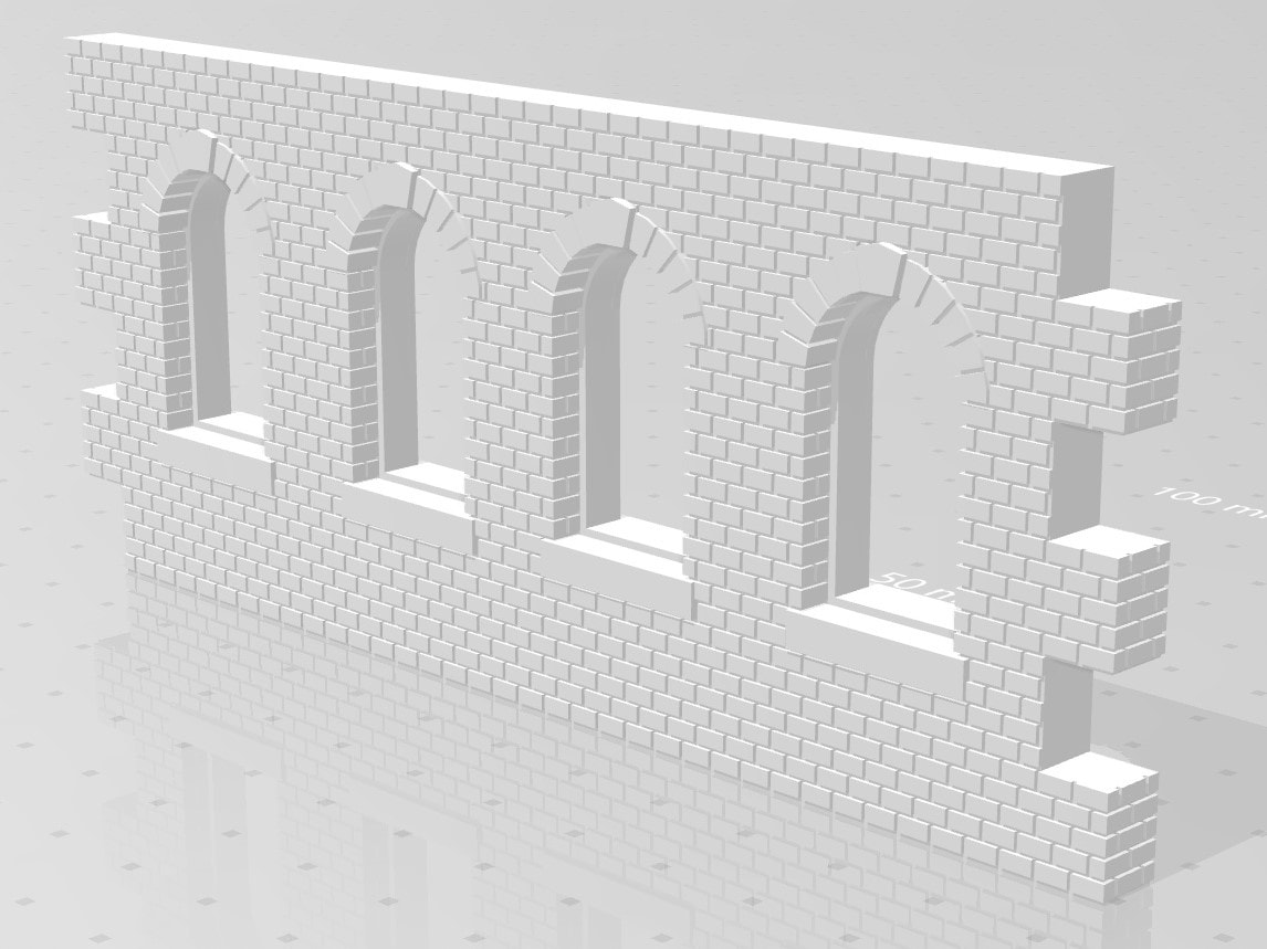 STL Building Creator Set #2 Arched Windows by 18Charlie - Wargaming3D