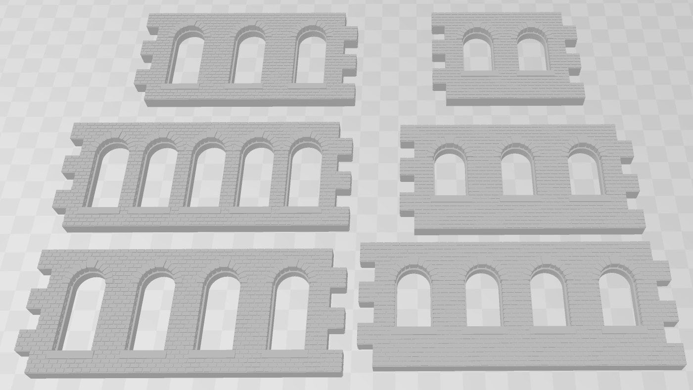 STL Building Creator Set #2 Arched Windows by 18Charlie - Wargaming3D