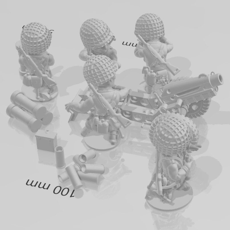 ToonKrieg 75mm Pack Howitzer with Airborne crew by 18Charlie - Wargaming3D