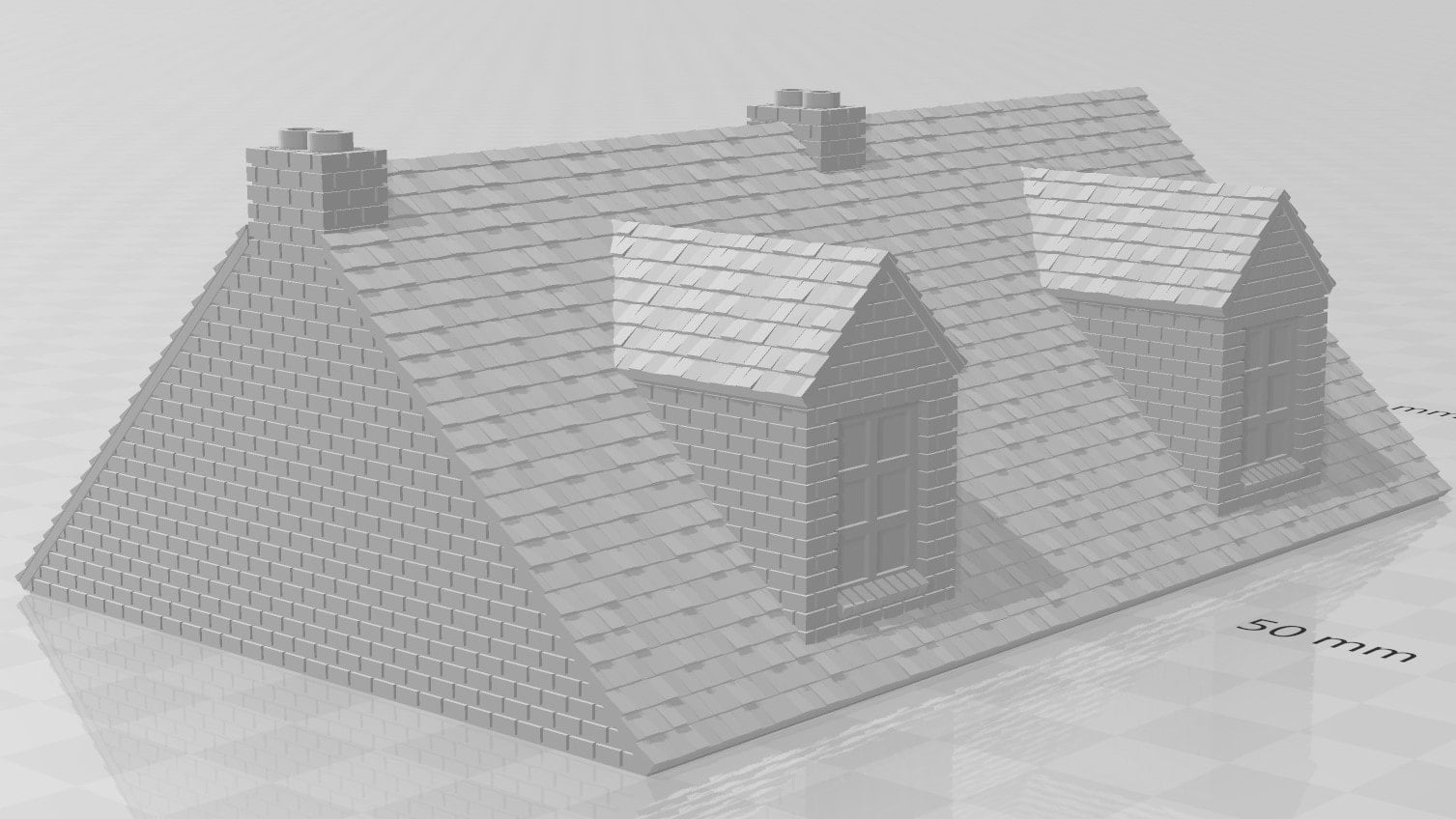Large Brick Building Shingled Roof by 18Charlie - Wargaming3D