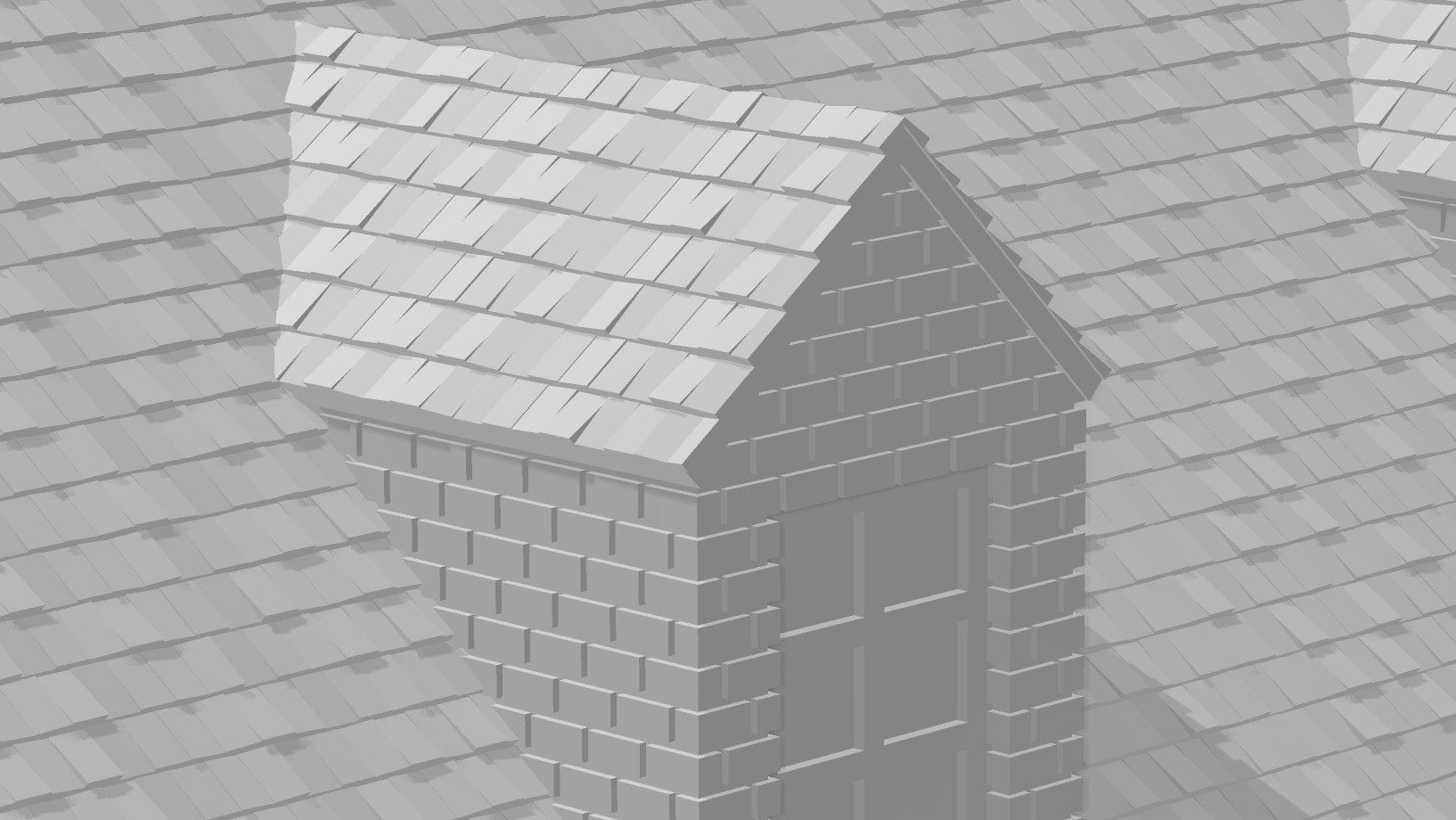 Large Brick Building Shingled Roof by 18Charlie - MiniHoarder