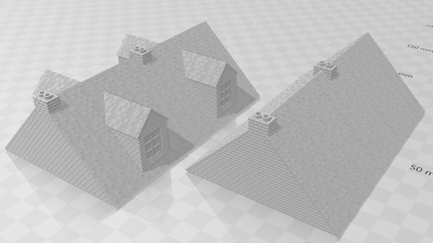 Large Brick Building Shingled Roof by 18Charlie - MiniHoarder