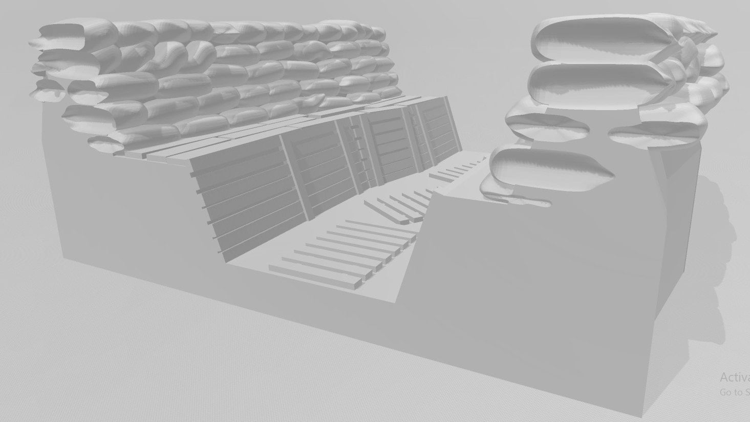 Great War Straight Trench with small jog left by 18Charlie - Wargaming3D